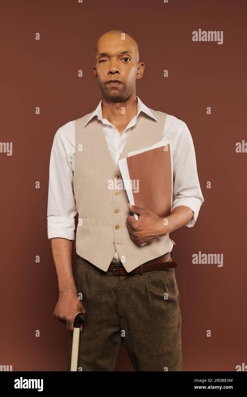 inclusion, bold african american man with myasthenia gravis syndrome ...