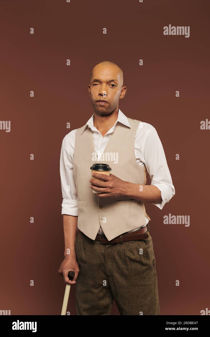 inclusion, bold african american man with myasthenia gravis syndrome ...