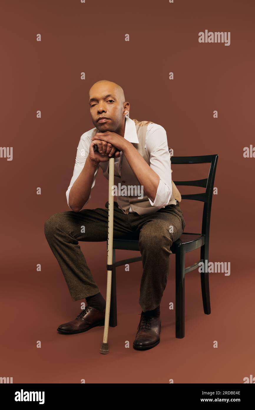 inclusion, bold african american man with myasthenia gravis syndrome ...