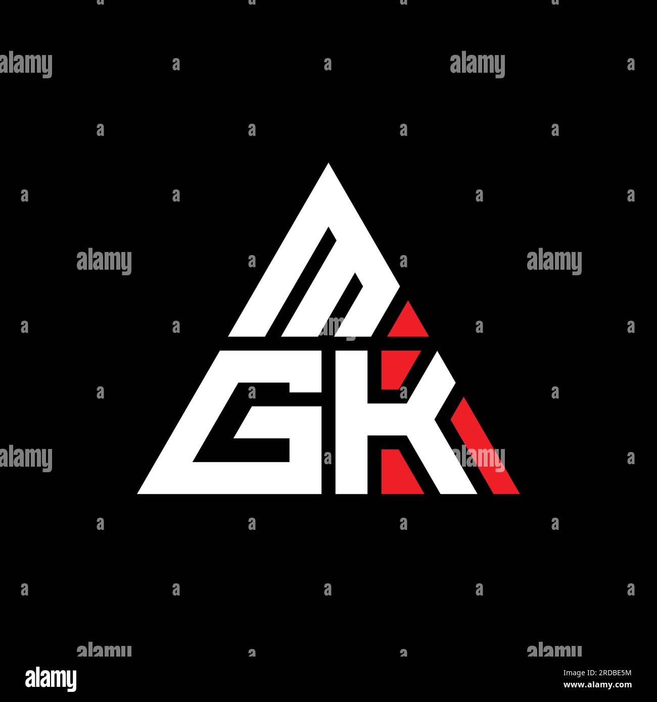 MGK triangle letter logo design with triangle shape. MGK triangle logo ...