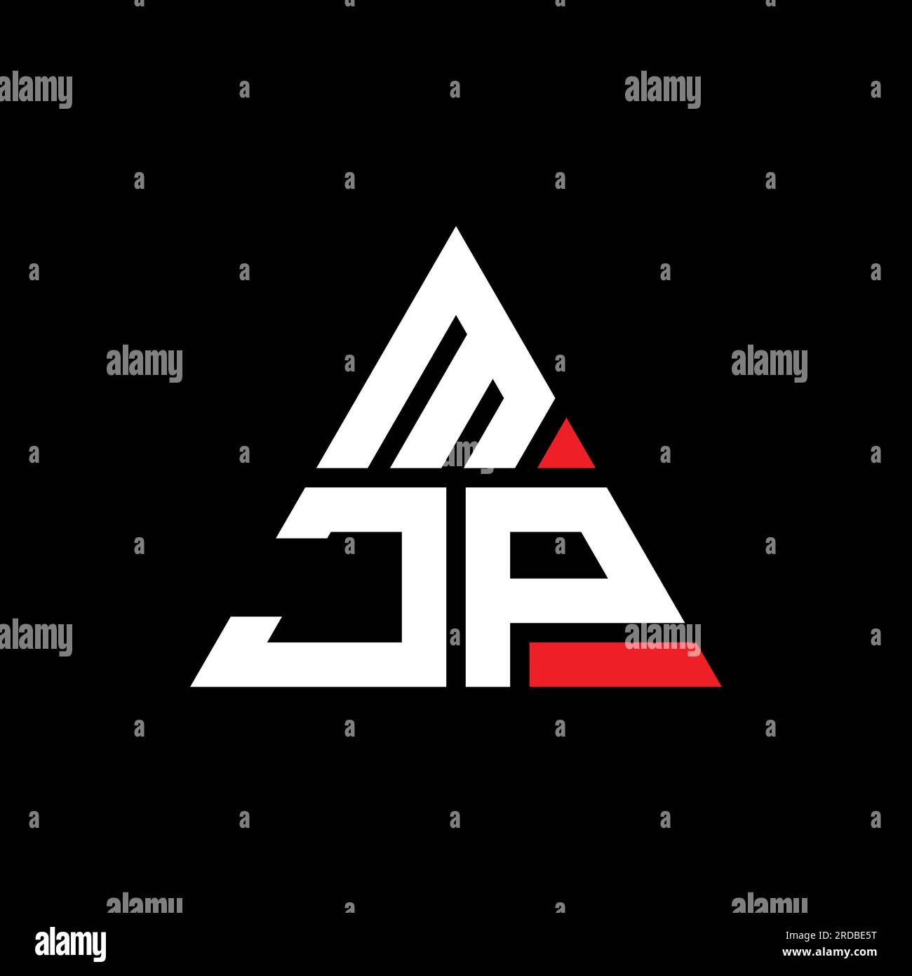 MJP triangle letter logo design with triangle shape. MJP triangle logo ...