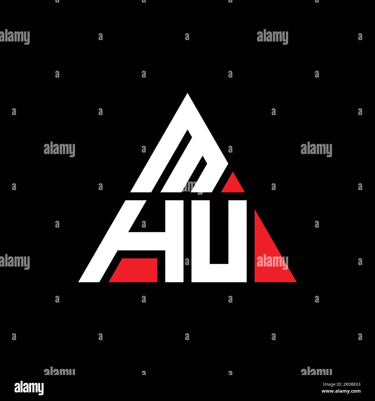 MHU triangle letter logo design with triangle shape. MHU triangle logo ...