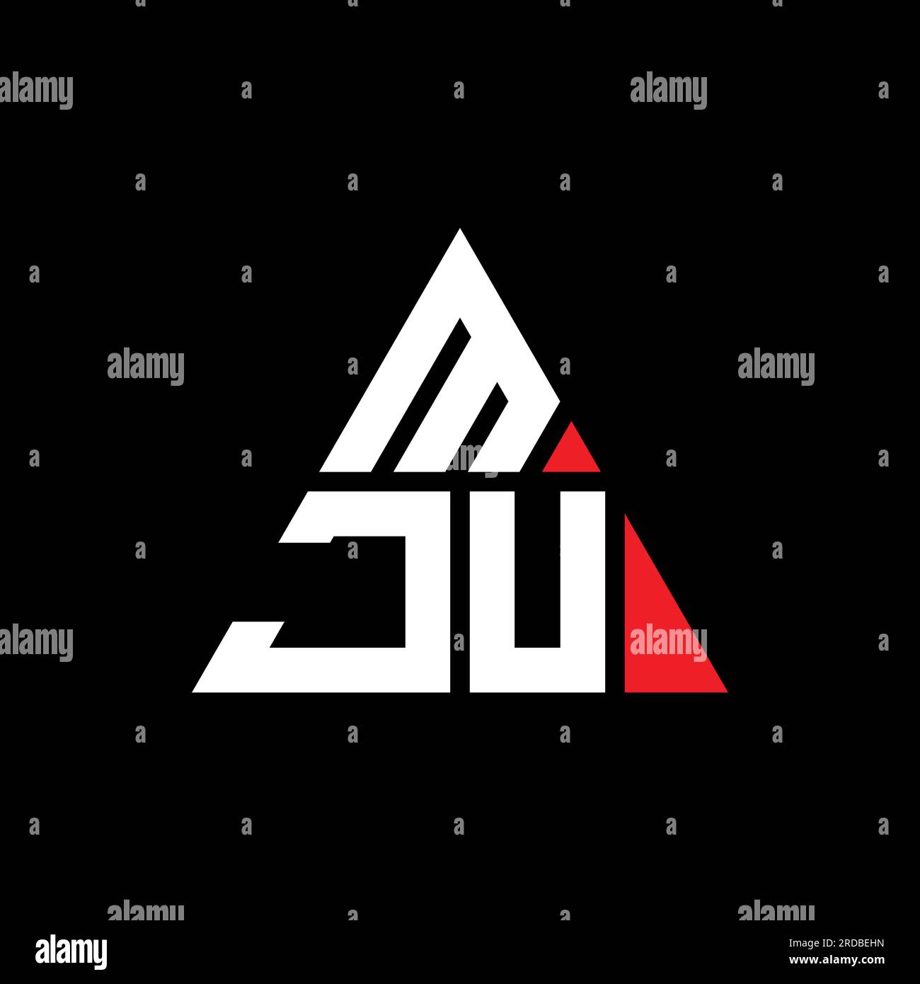 MJU triangle letter logo design with triangle shape. MJU triangle logo ...