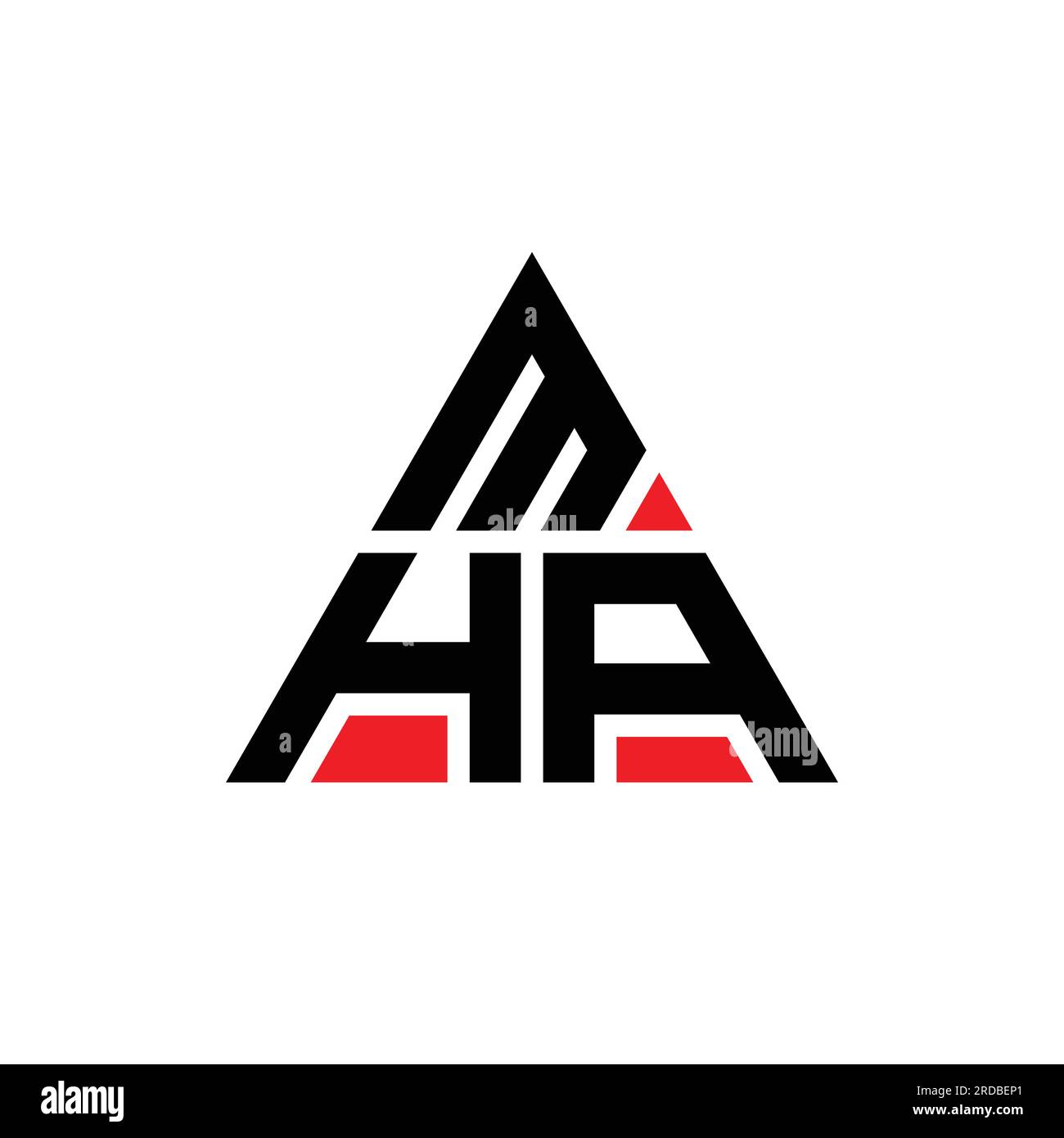 MHA triangle letter logo design with triangle shape. MHA triangle logo ...