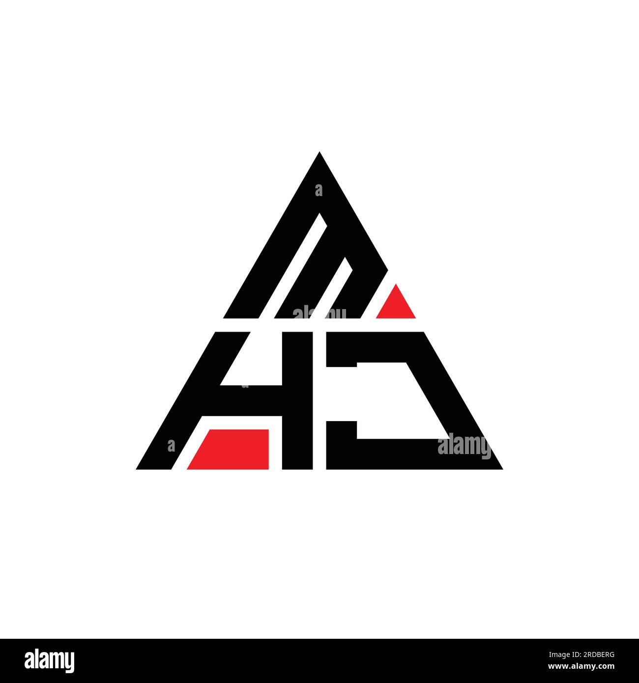 MHJ triangle letter logo design with triangle shape. MHJ triangle logo design monogram. MHJ ...