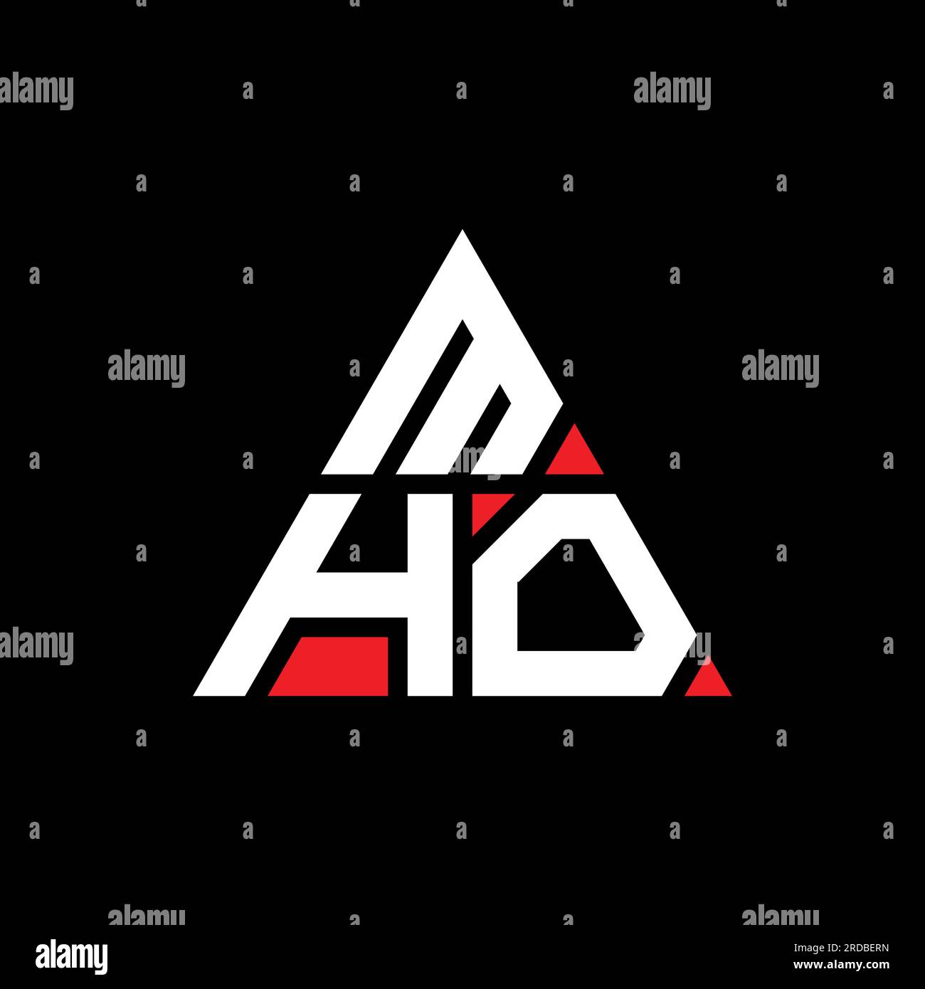 MHO triangle letter logo design with triangle shape. MHO triangle logo ...