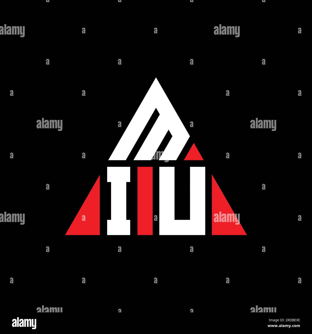 MIU triangle letter logo design with triangle shape. MIU triangle logo ...