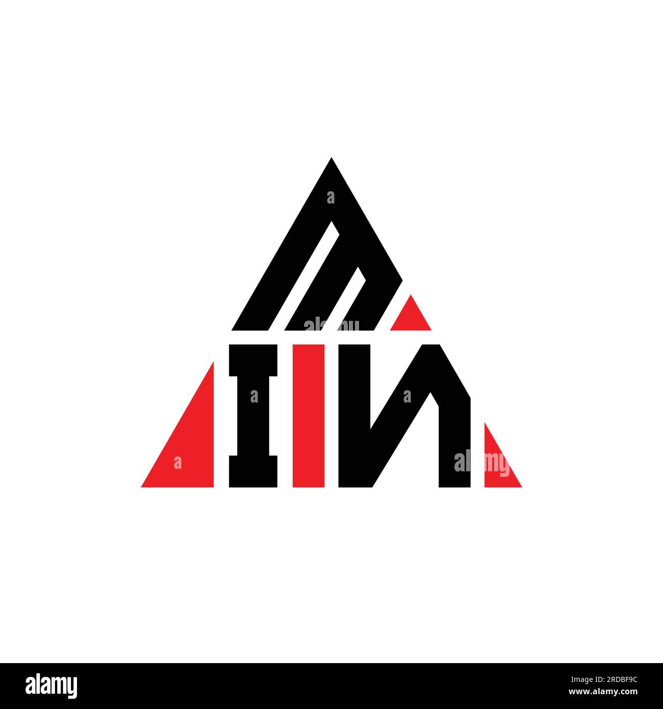 MIN triangle letter logo design with triangle shape. MIN triangle logo ...