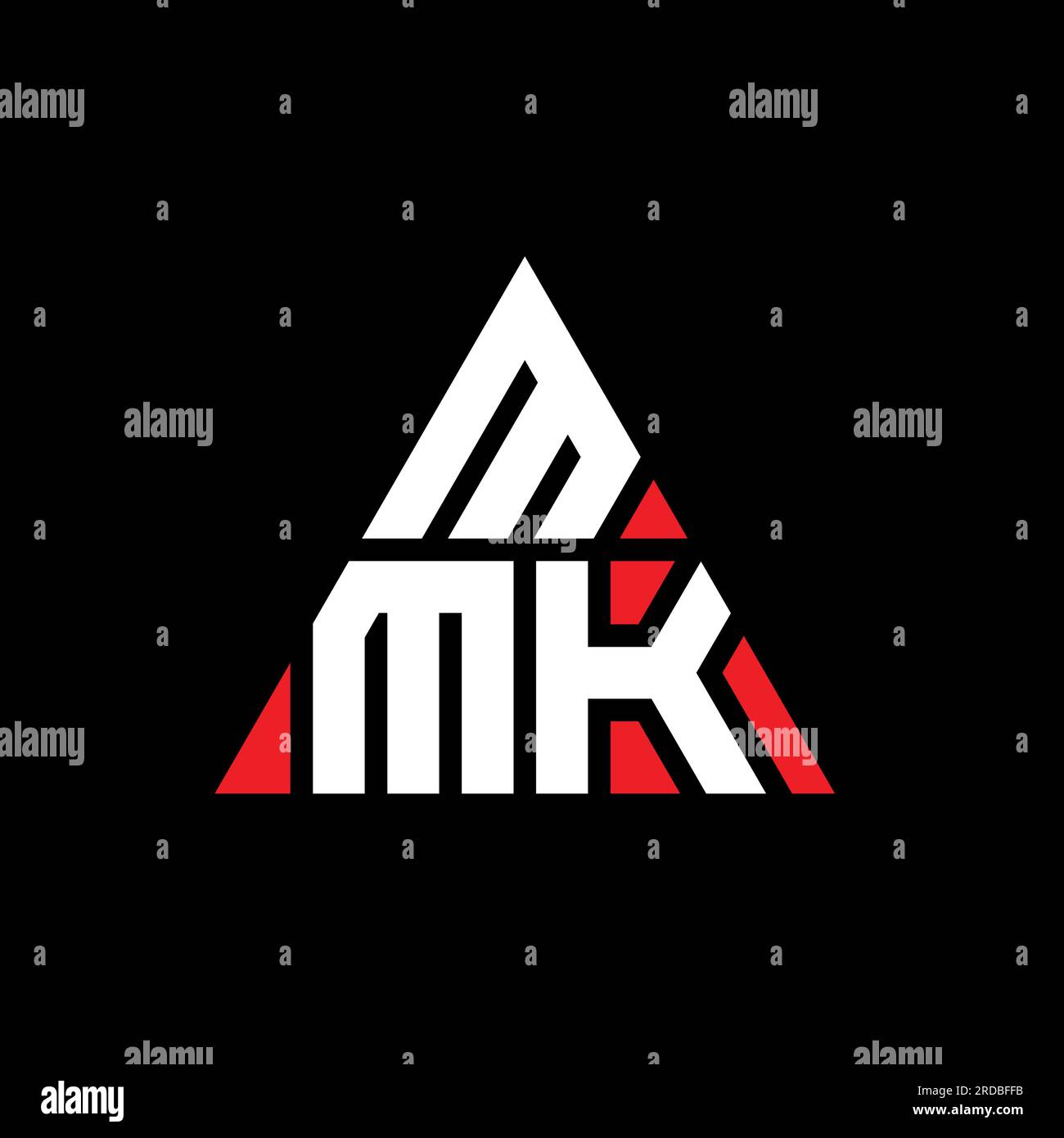 MMK triangle letter logo design with triangle shape. MMK triangle logo ...