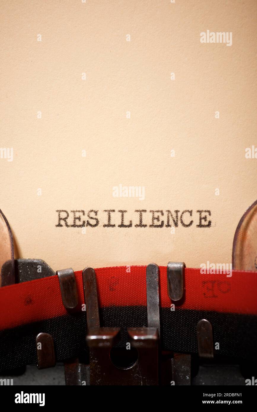 Resilience word written with a typewriter Stock Photo - Alamy