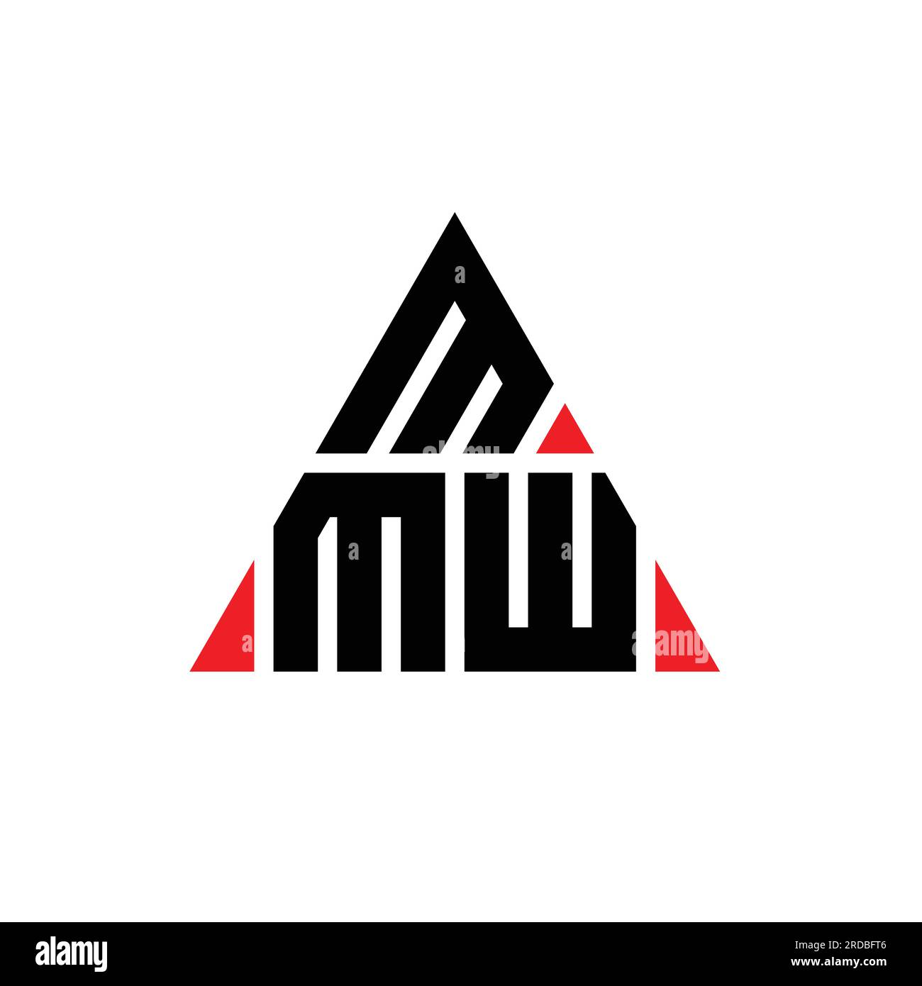 MMW triangle letter logo design with triangle shape. MMW triangle logo ...