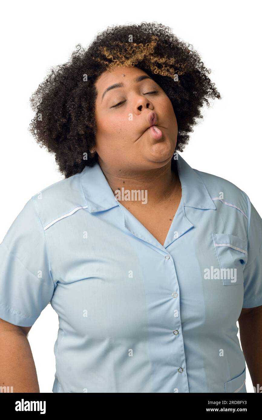vertical portrait of young afro latina medic woman of venezuelan ...