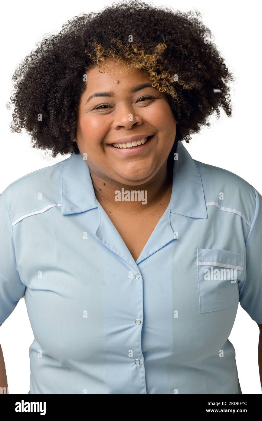 vertical portrait of afro-latin medic woman of venezuelan ethnicity ...