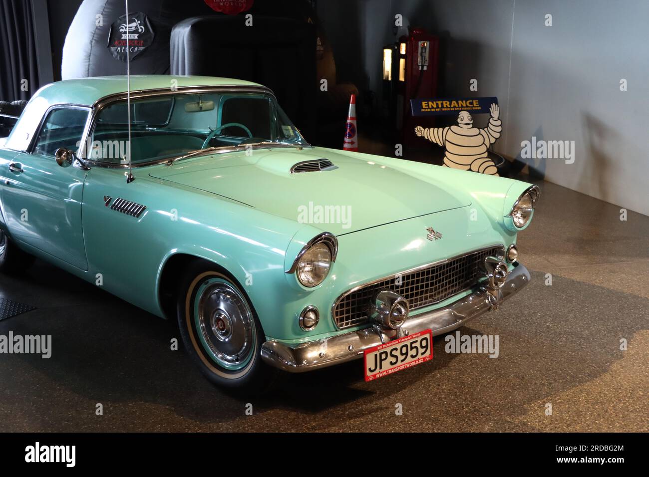 1956 Ford Thunderbird blue classic car Stock Photo - Alamy