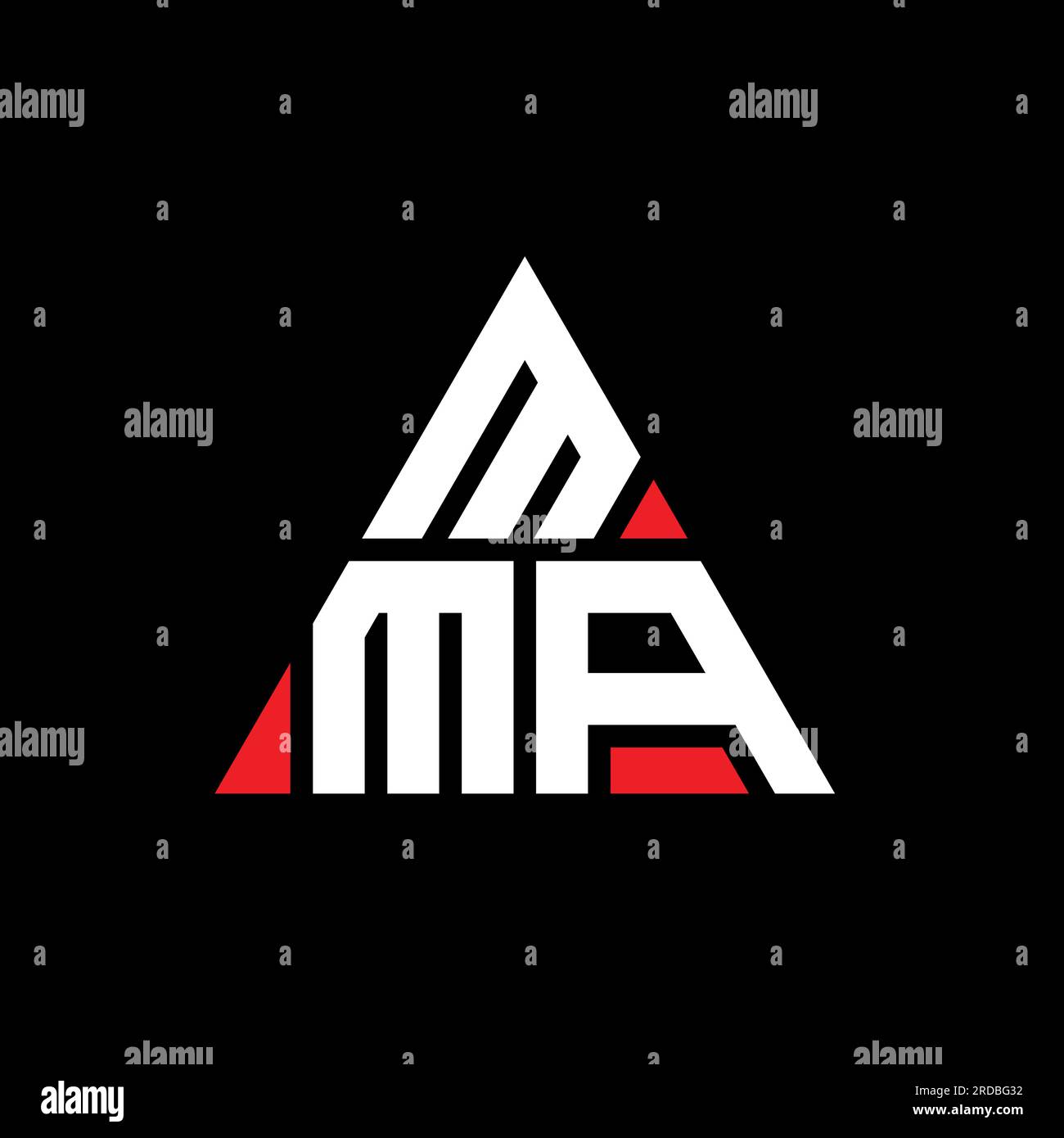 MMA triangle letter logo design with triangle shape. MMA triangle logo ...