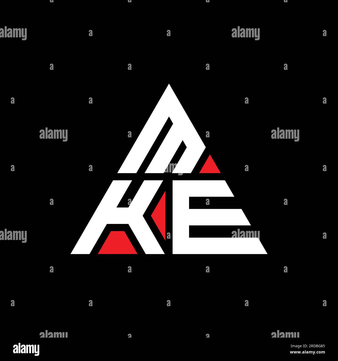 MKE triangle letter logo design with triangle shape. MKE triangle logo ...