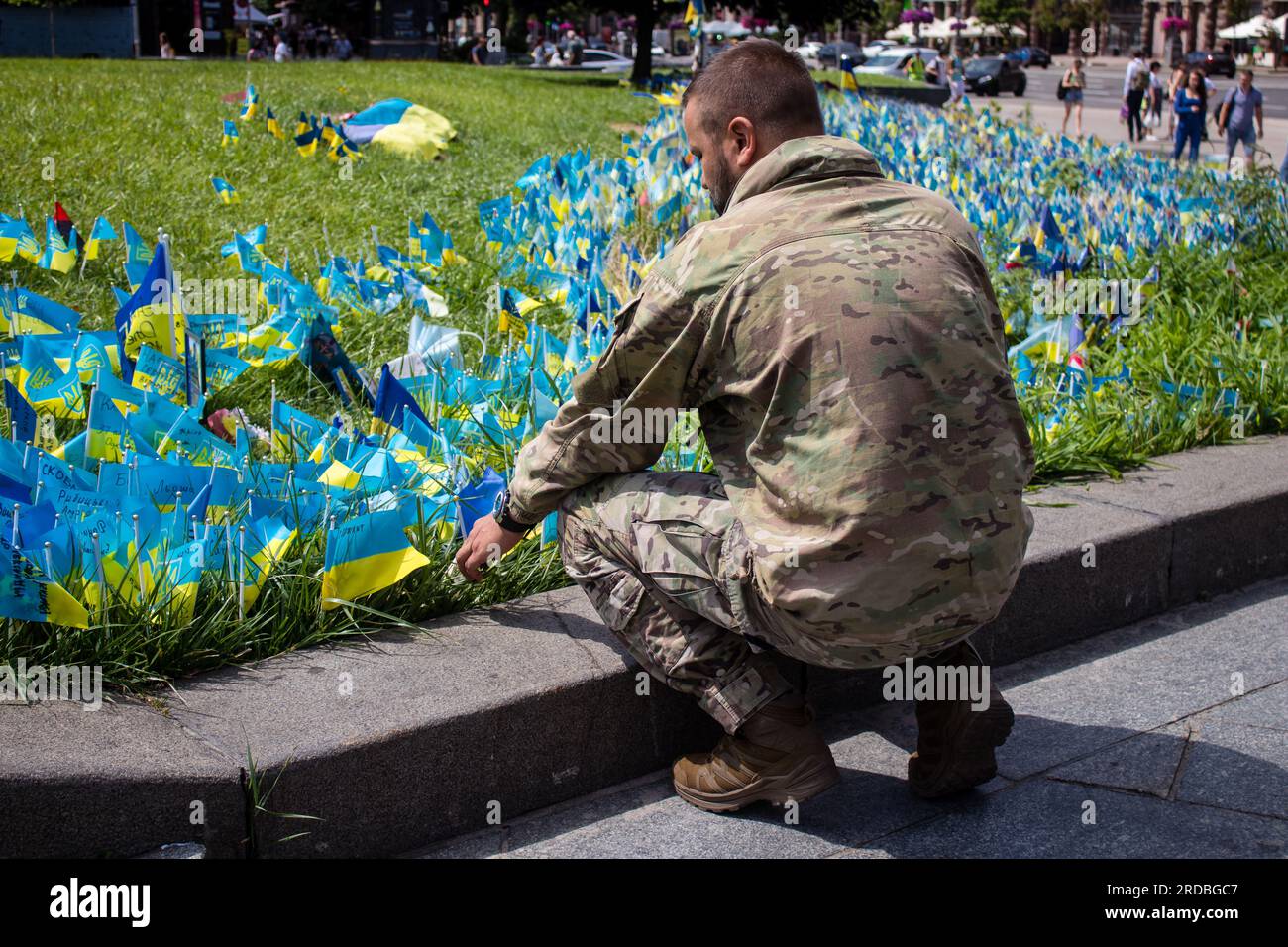 Thousands of flags have been planted at the makeshift memorial for ...