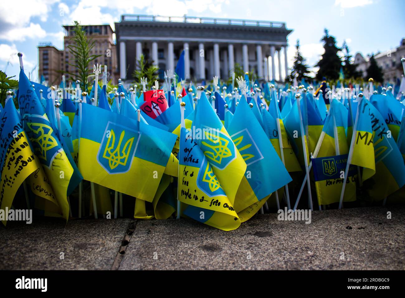 Thousands of flags have been planted at the makeshift memorial for ...