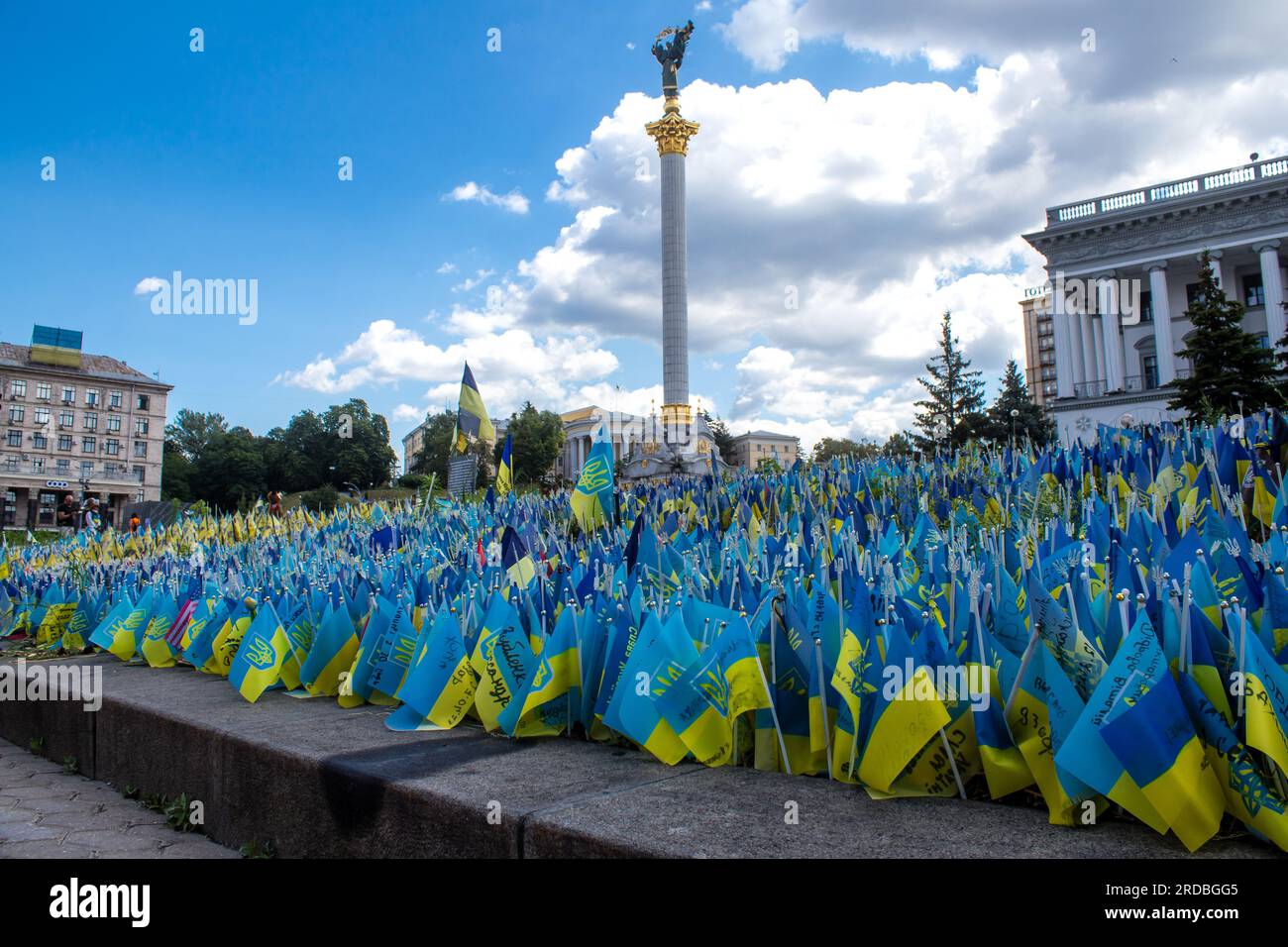 Thousands of flags have been planted at the makeshift memorial for ...