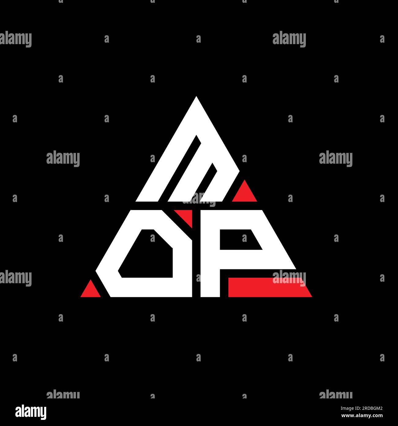 MOP triangle letter logo design with triangle shape. MOP triangle logo ...