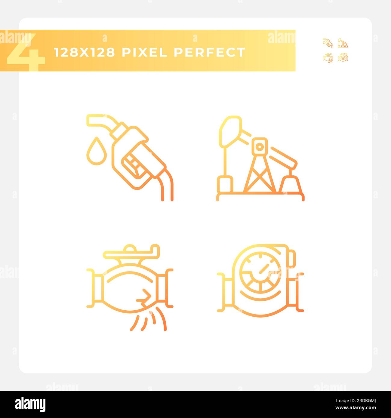 Fuel Transportation Gradient Linear Vector Icons Set Stock Vector Image