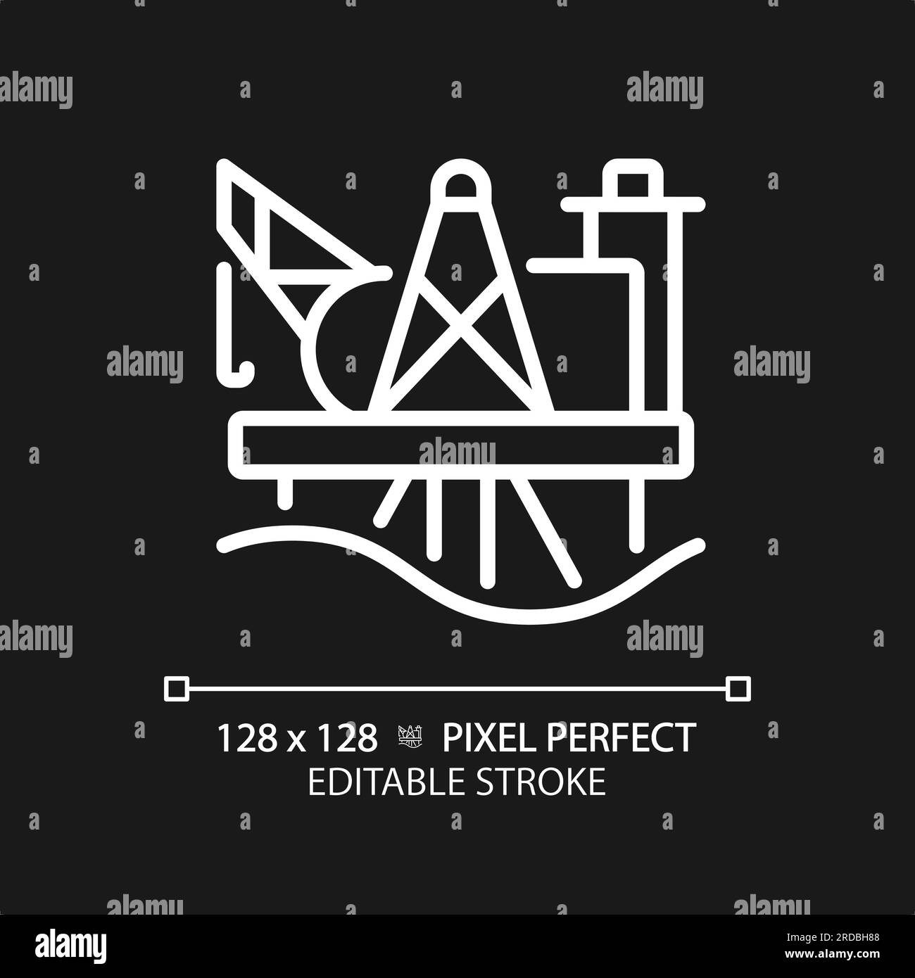 Oil Platform White Linear Icon For Dark Theme Stock Vector Image And Art Alamy