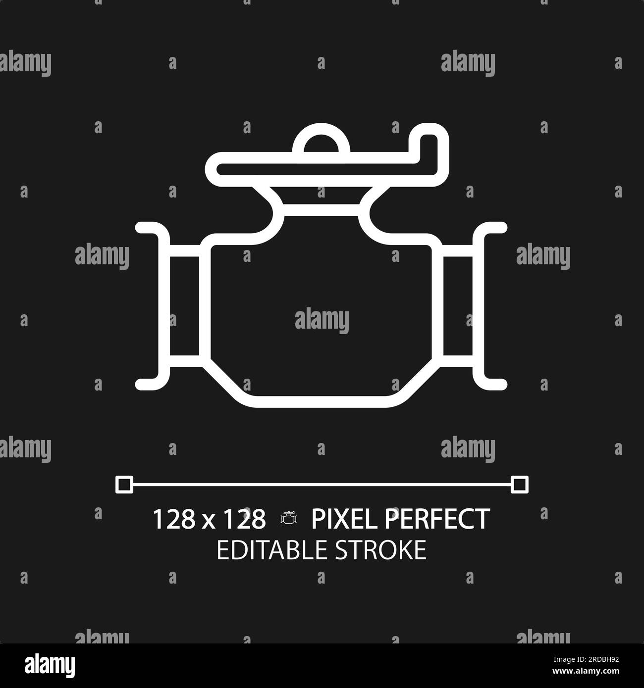 Pipeline valve white linear icon for dark theme Stock Vector Image ...