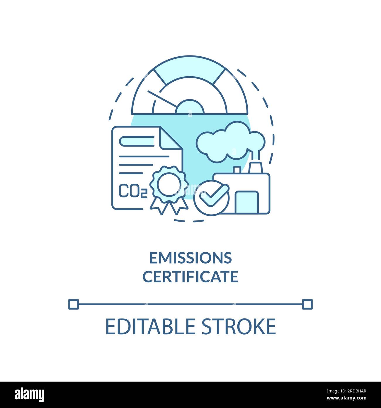 2D emissions certificate concept icon Stock Vector Image & Art - Alamy