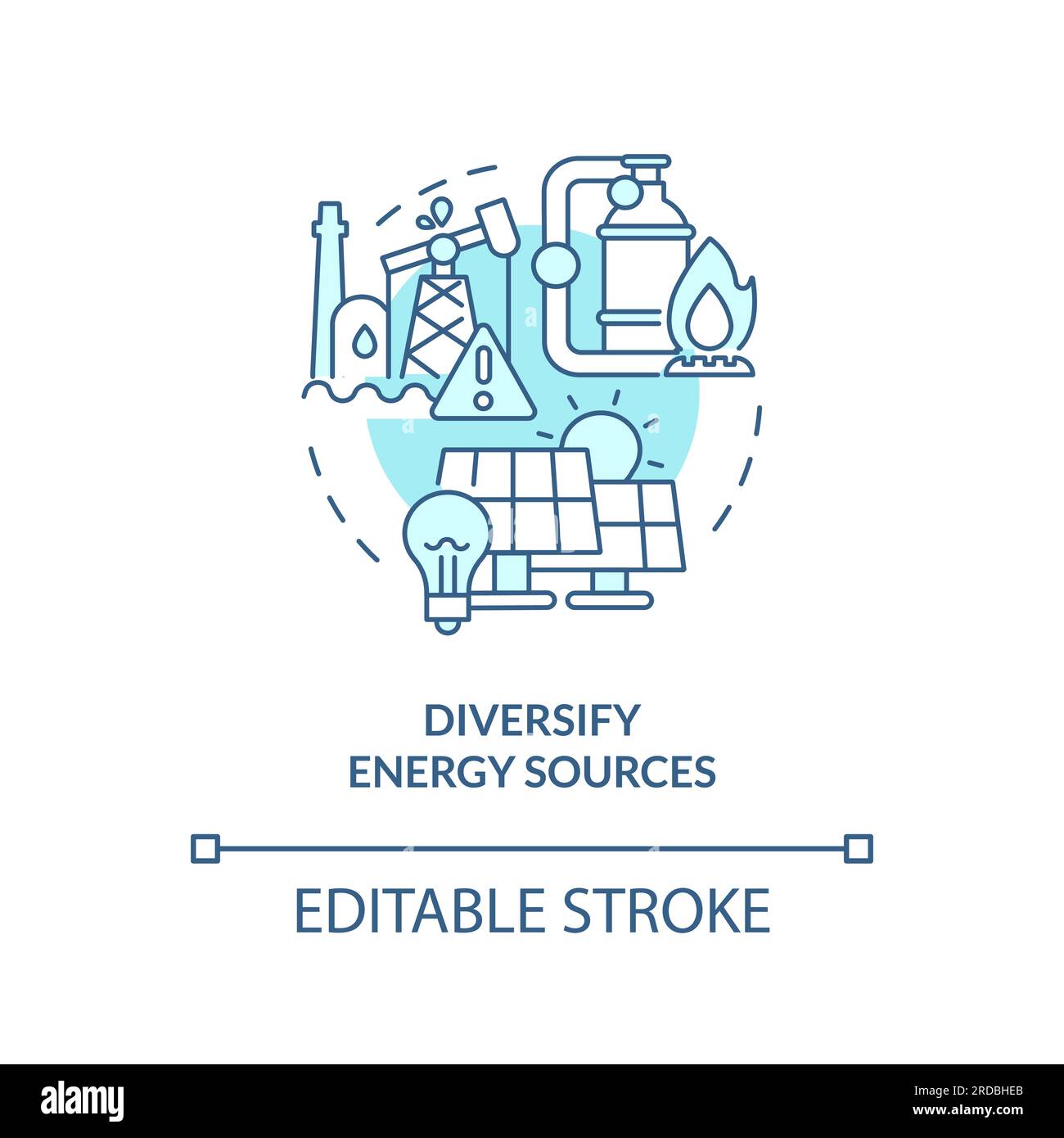 2D diversify energy sources concept icon Stock Vector Image & Art - Alamy