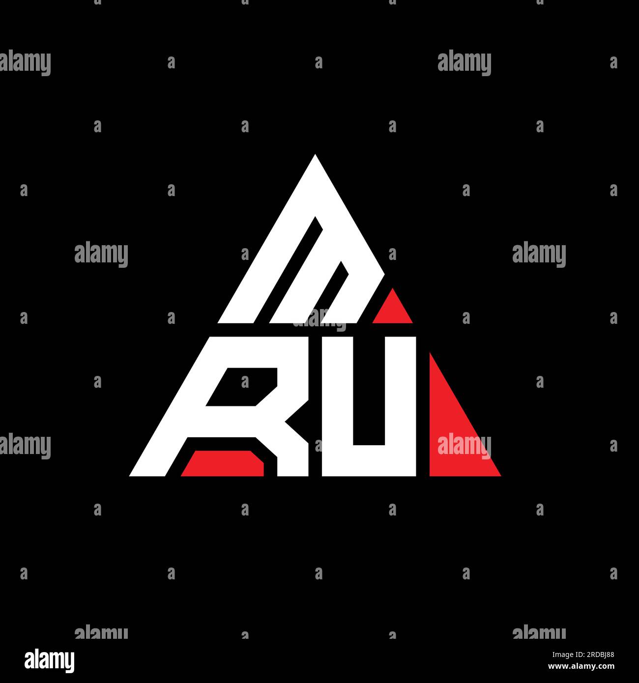 MRU triangle letter logo design with triangle shape. MRU triangle logo design monogram. MRU ...