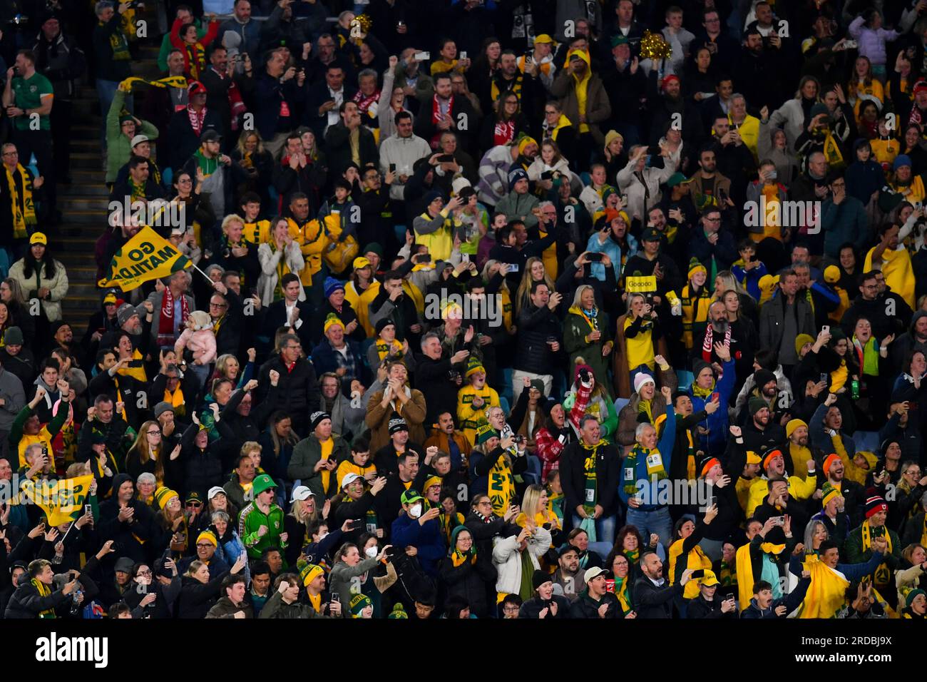Sydney, Australia. 20th July, 2023. Fans cheer during the FIFA Women's ...