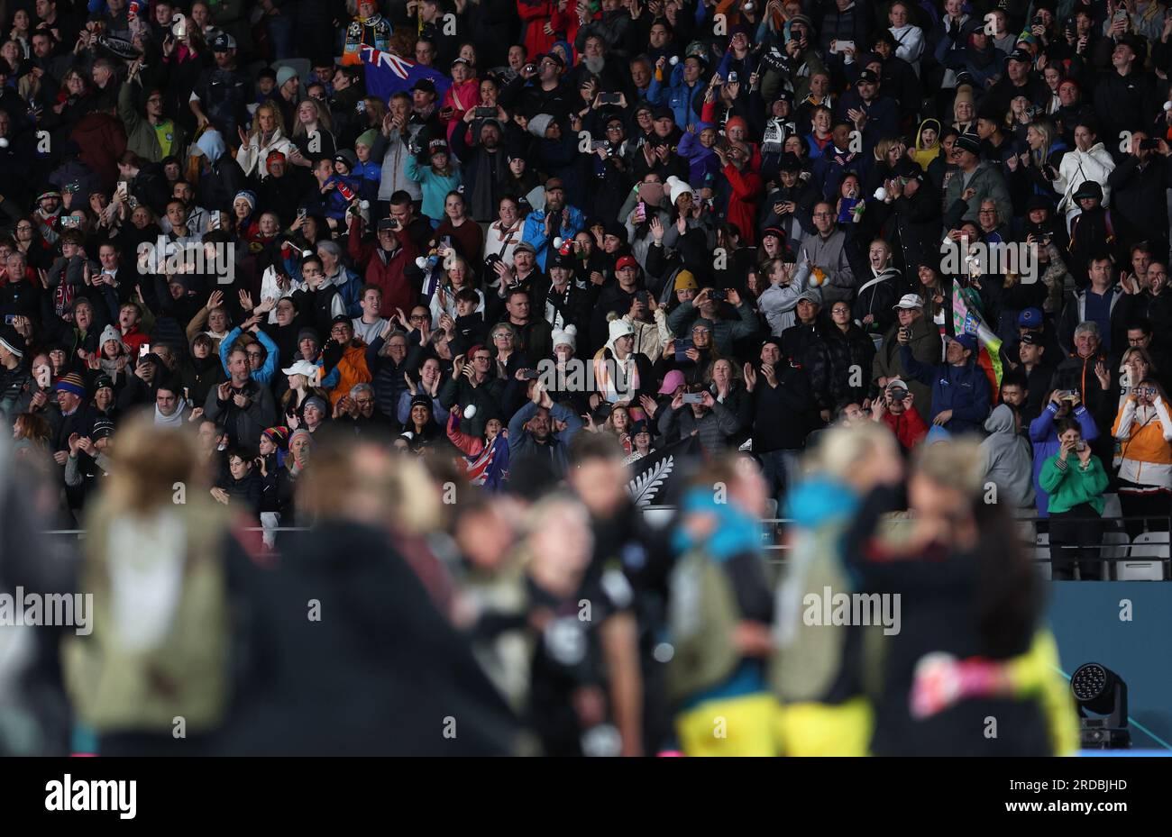 Auckland, New Zealand. 20th July, 2023. Fans of New Zealand celebrate ...