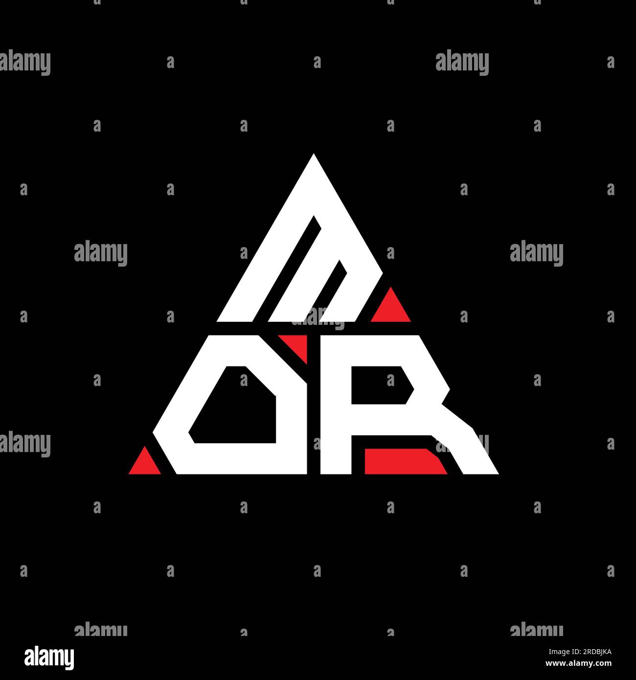 MOR triangle letter logo design with triangle shape. MOR triangle logo ...