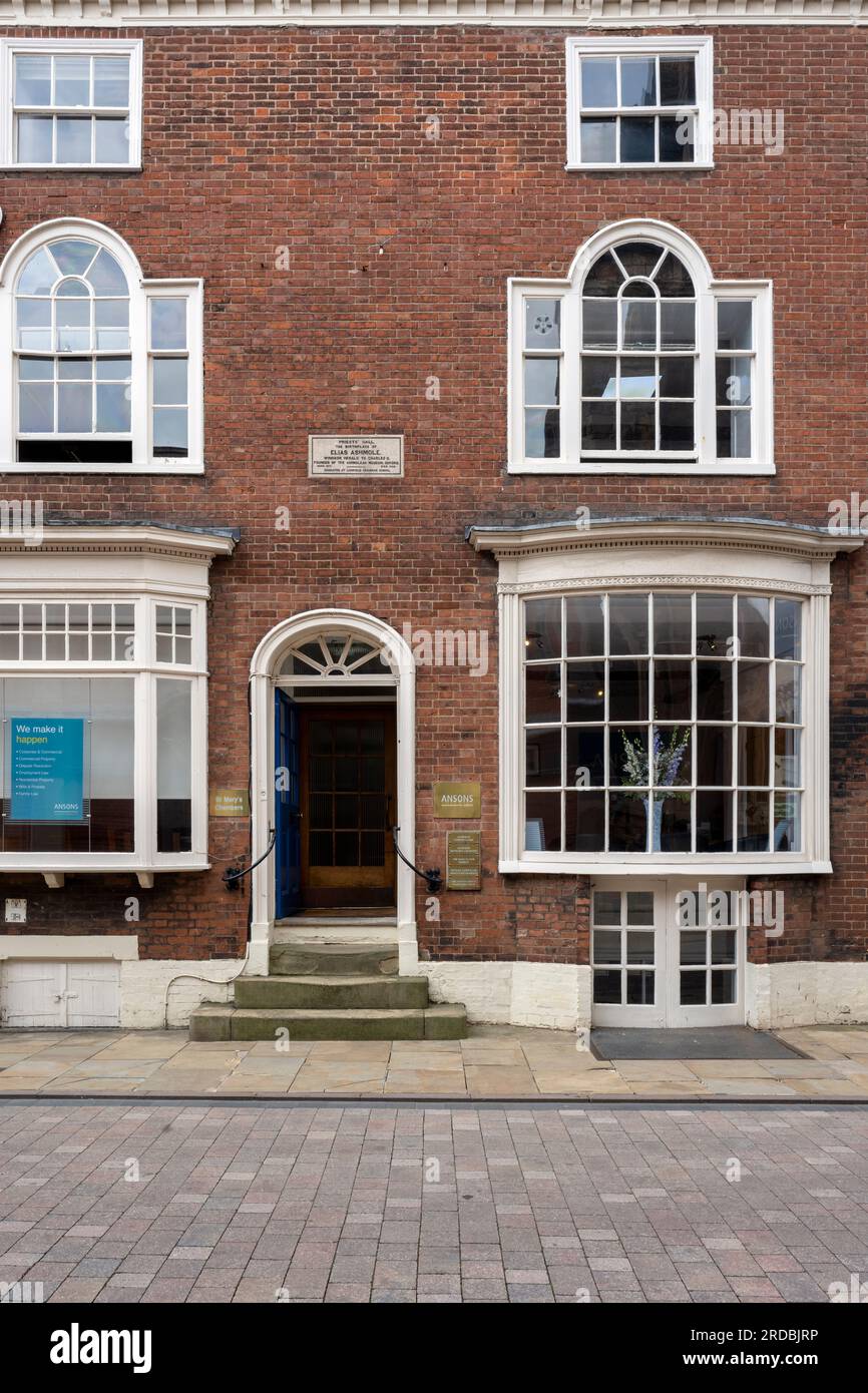 Priests Hall the birthplace of Elias Ashmole, Breadmarket Street ...