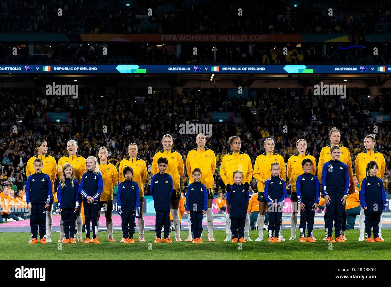 Sydney, Australia, 20 July, 2023. Australia line up during pregame at ...