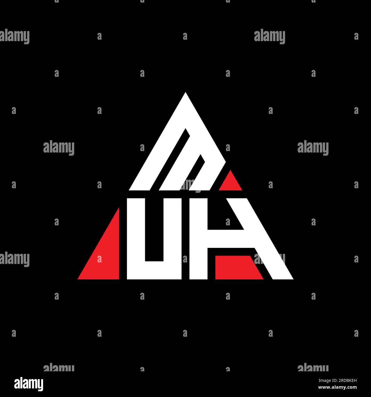 MUH triangle letter logo design with triangle shape. MUH triangle logo ...