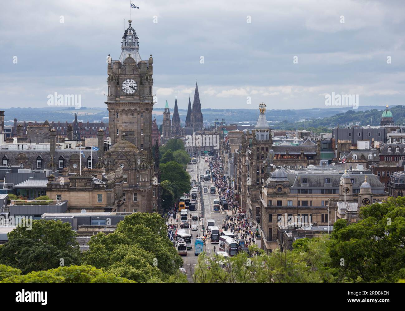 Princess Street Edinburgh Scotland from above Stock Photo - Alamy