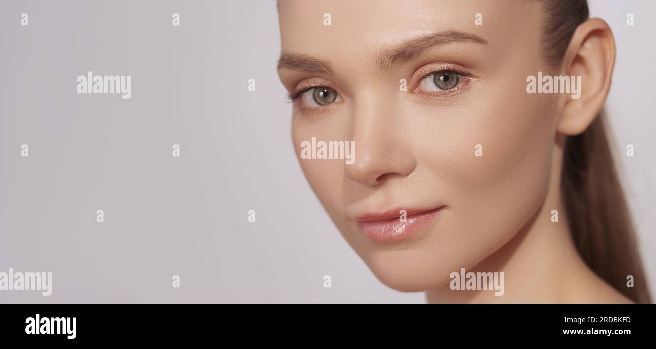 Skincare wellness beauty woman radiant face skin Stock Photo - Alamy