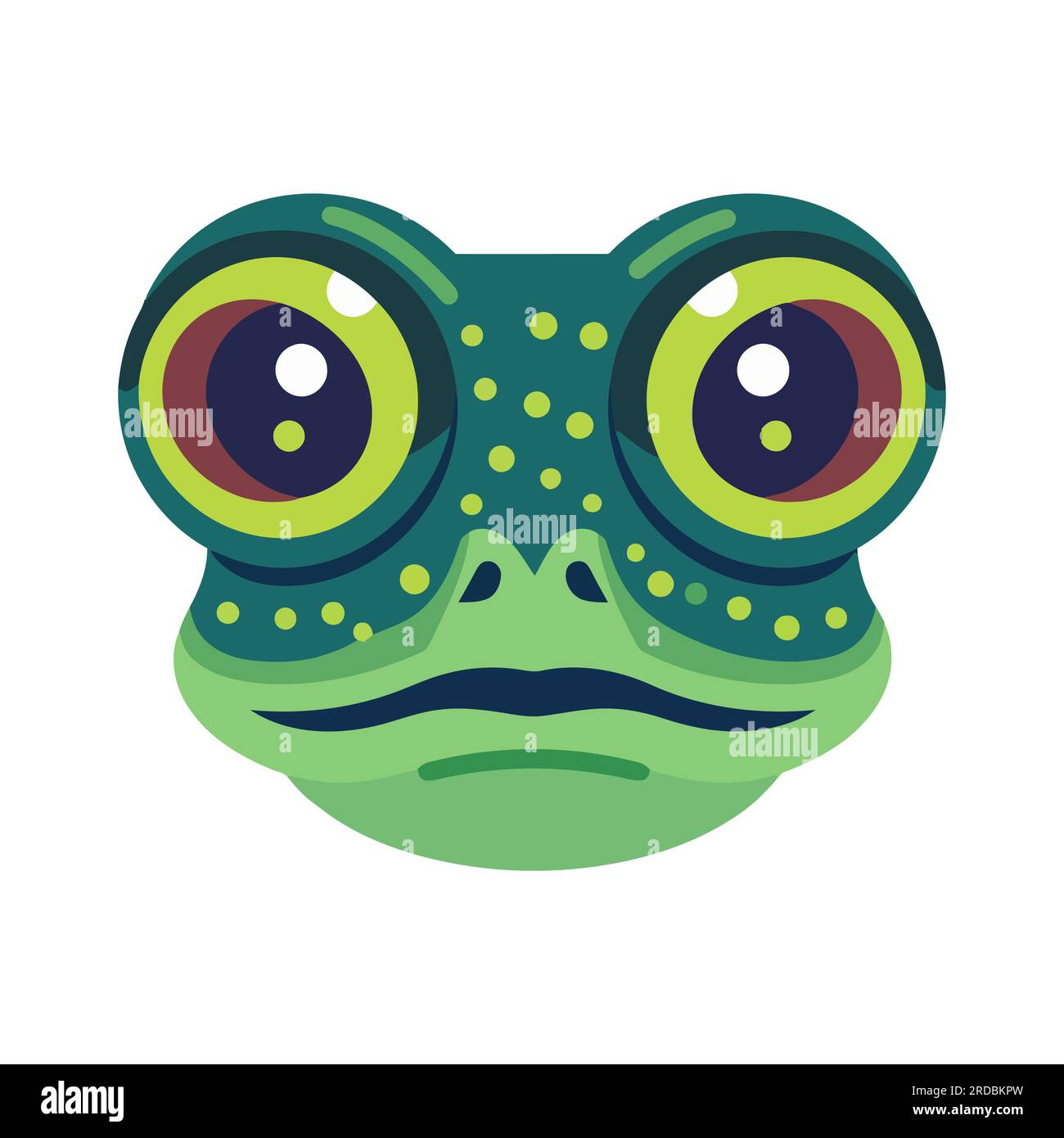 Frog head logo design. Abstract drawing frog face. Cute frog face ...