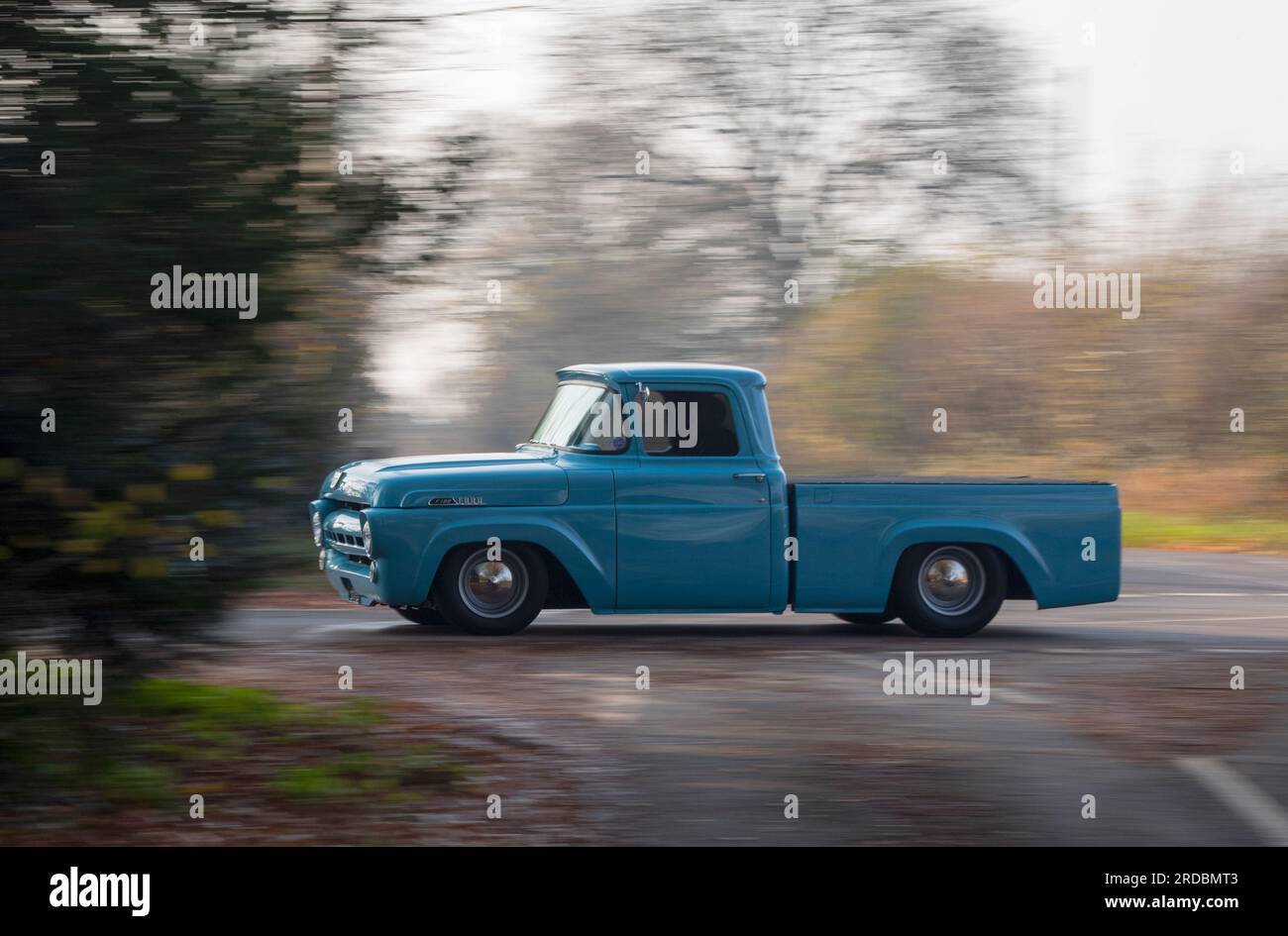 lowered Ford F100 classic American pick up truck Stock Photo - Alamy