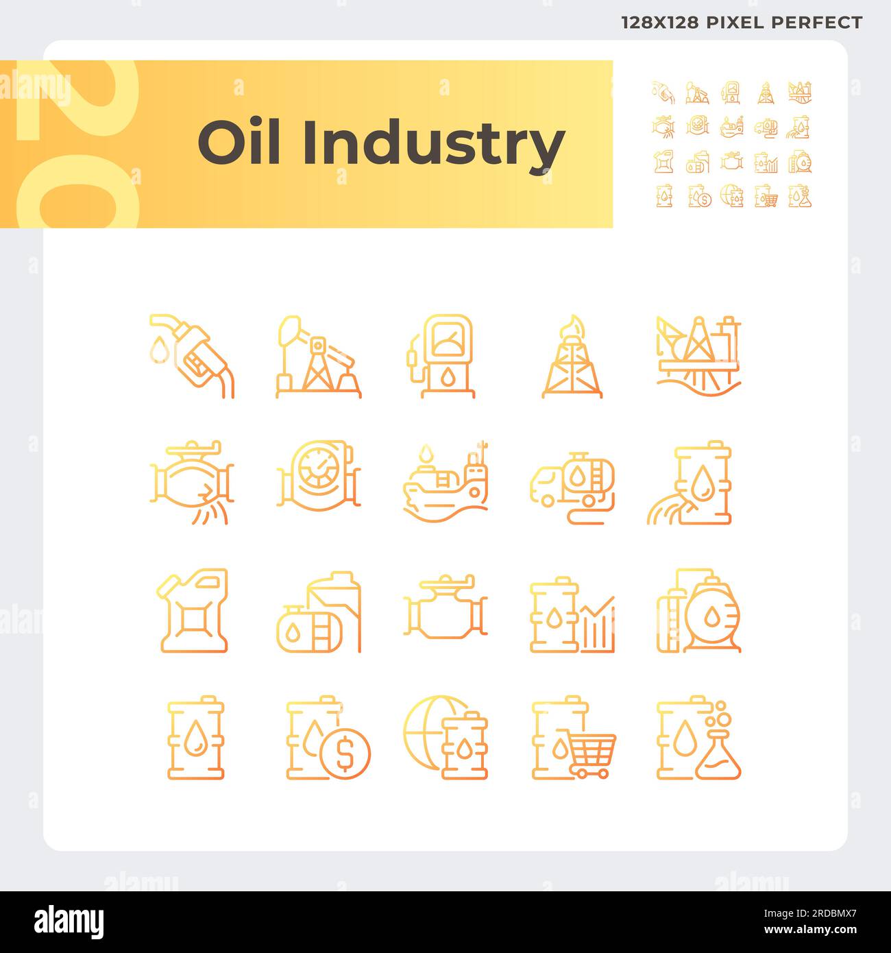 Oil industry gradient linear vector icons set Stock Vector Image & Art ...