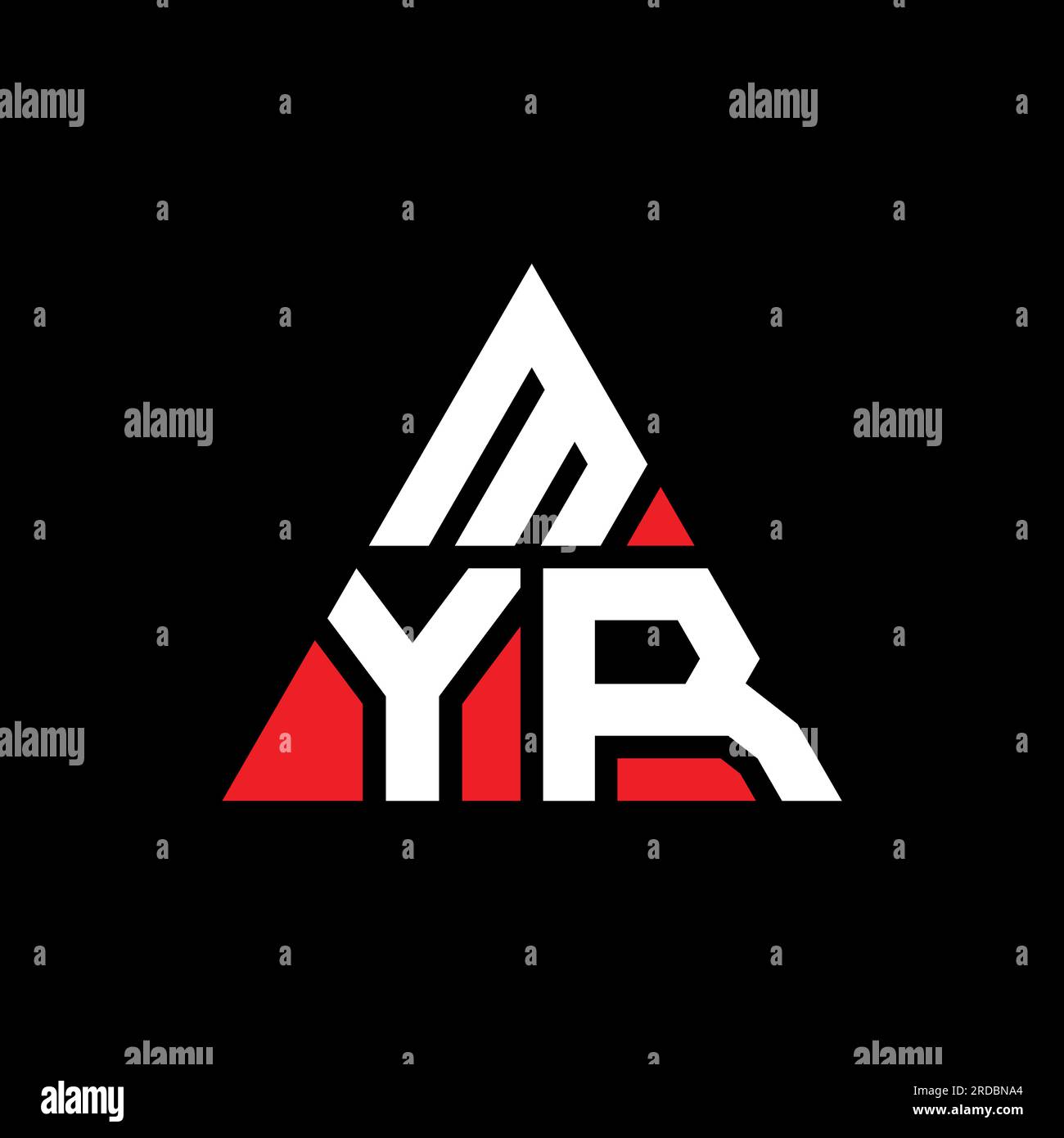 MYR triangle letter logo design with triangle shape. MYR triangle logo ...