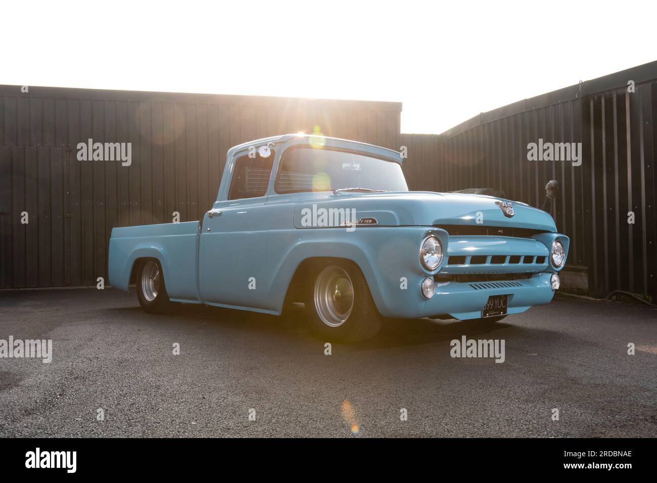 lowered Ford F100 classic American pick up truck Stock Photo - Alamy