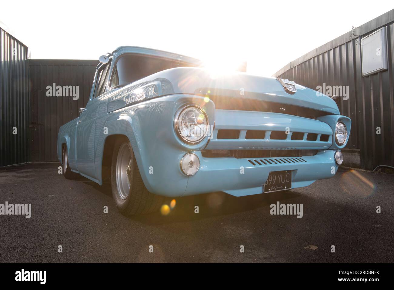 lowered Ford F100 classic American pick up truck Stock Photo - Alamy