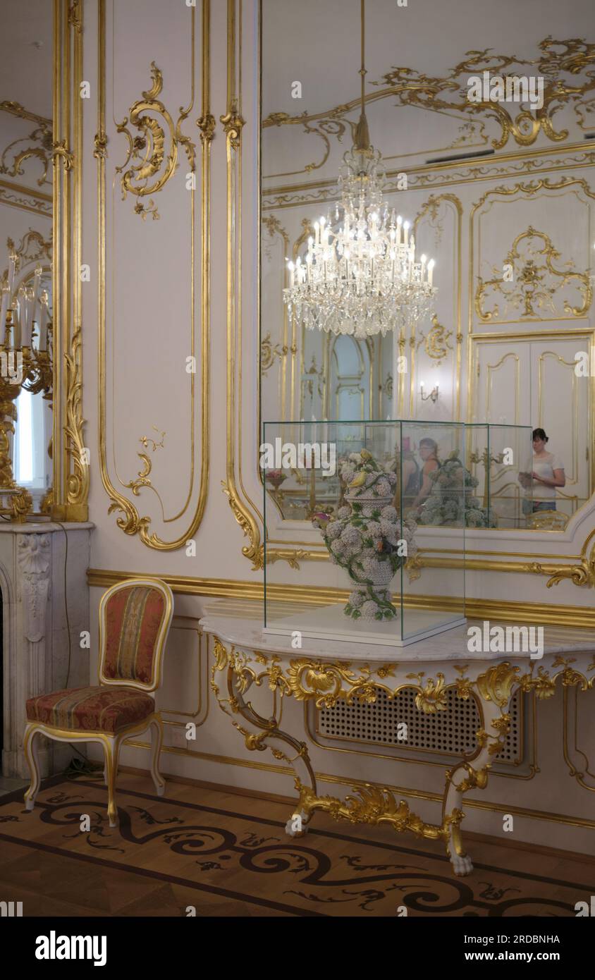 The beautiful interior of Festetics Palace Keszethely , Hungary Stock ...