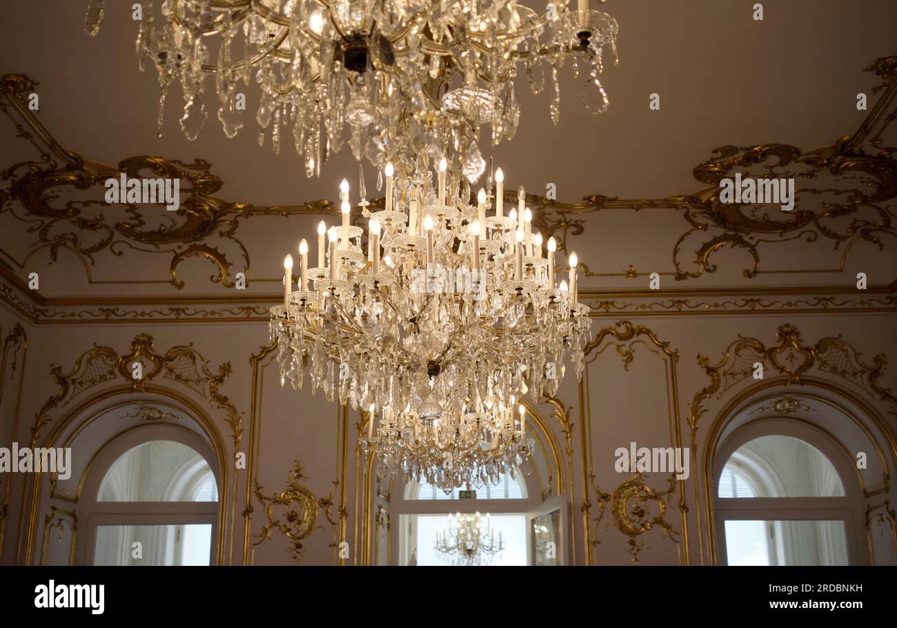 The beautiful interior of Festetics Palace Keszethely , Hungary Stock ...