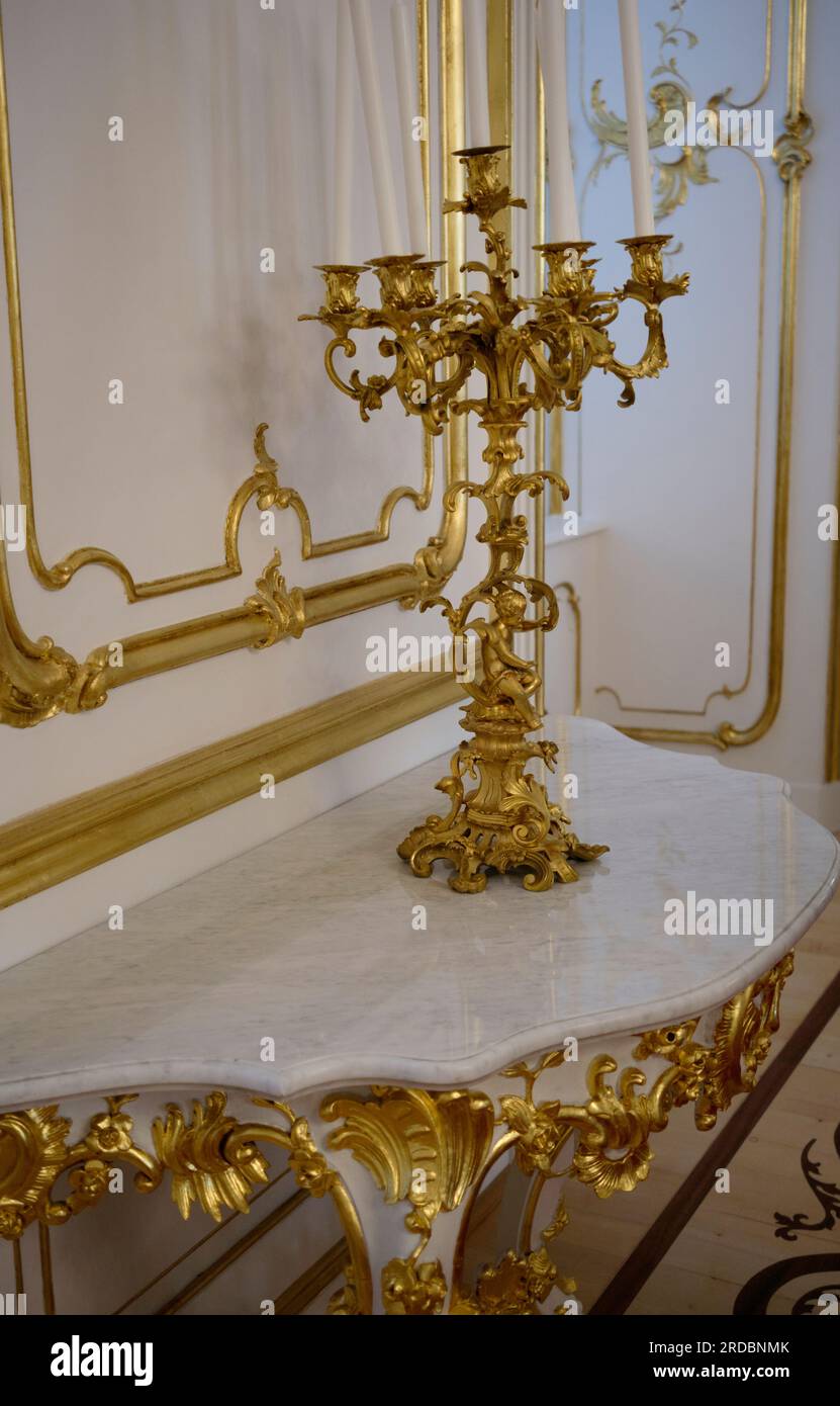 The beautiful interior of Festetics Palace Keszethely , Hungary Stock ...