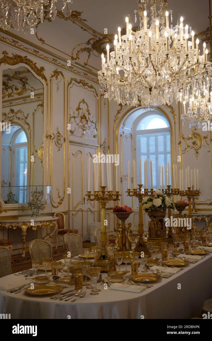 The beautiful interior of Festetics Palace Keszethely , Hungary Stock ...