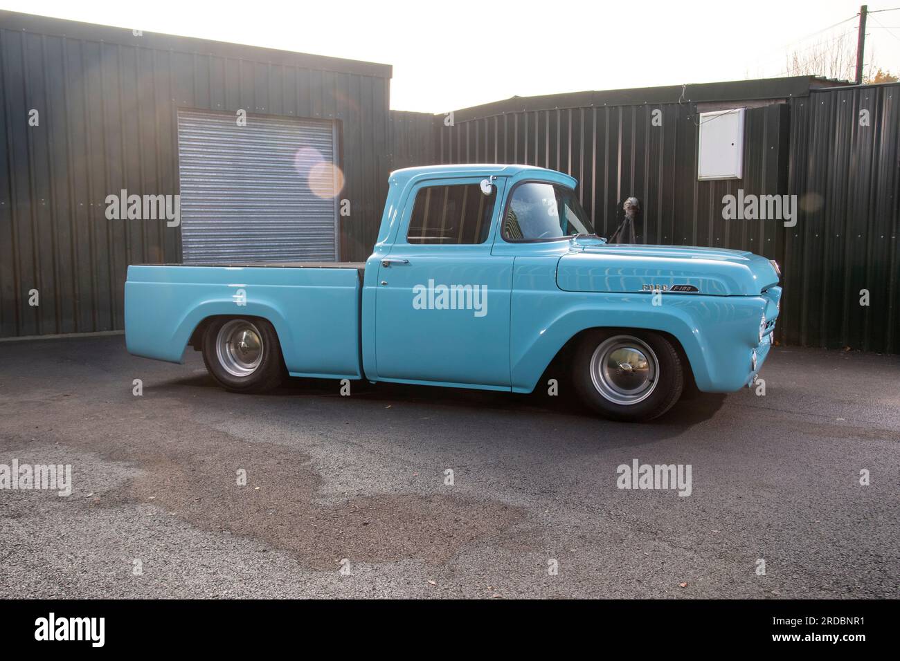 lowered Ford F100 classic American pick up truck Stock Photo - Alamy
