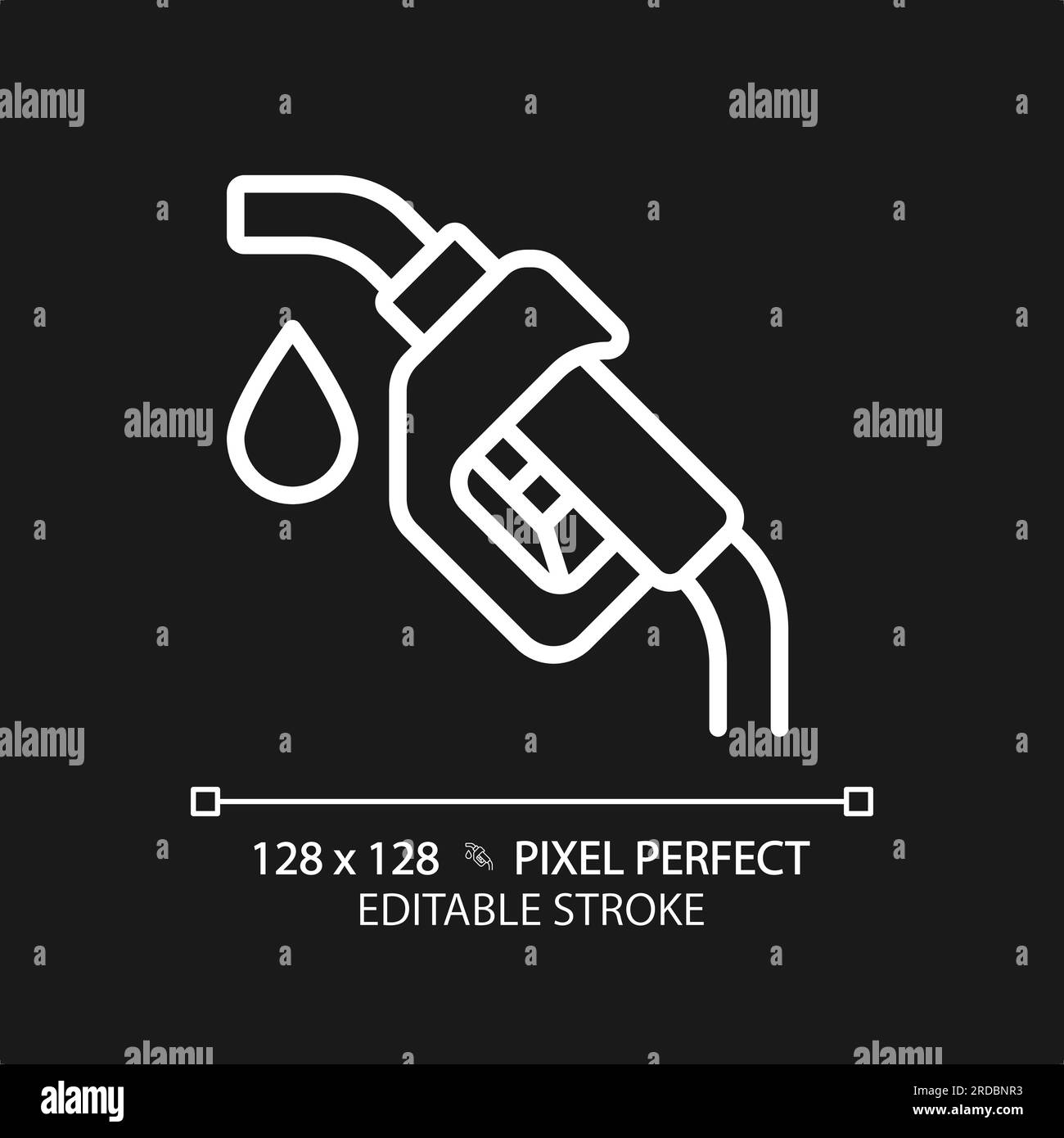 Fuel nozzle white linear icon for dark theme Stock Vector Image & Art ...